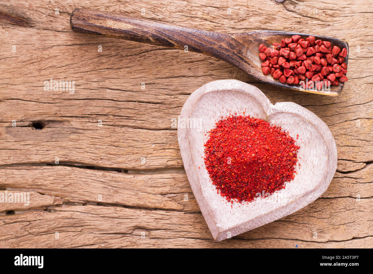 Seeds of achiote, originating from central america and parts of south ...