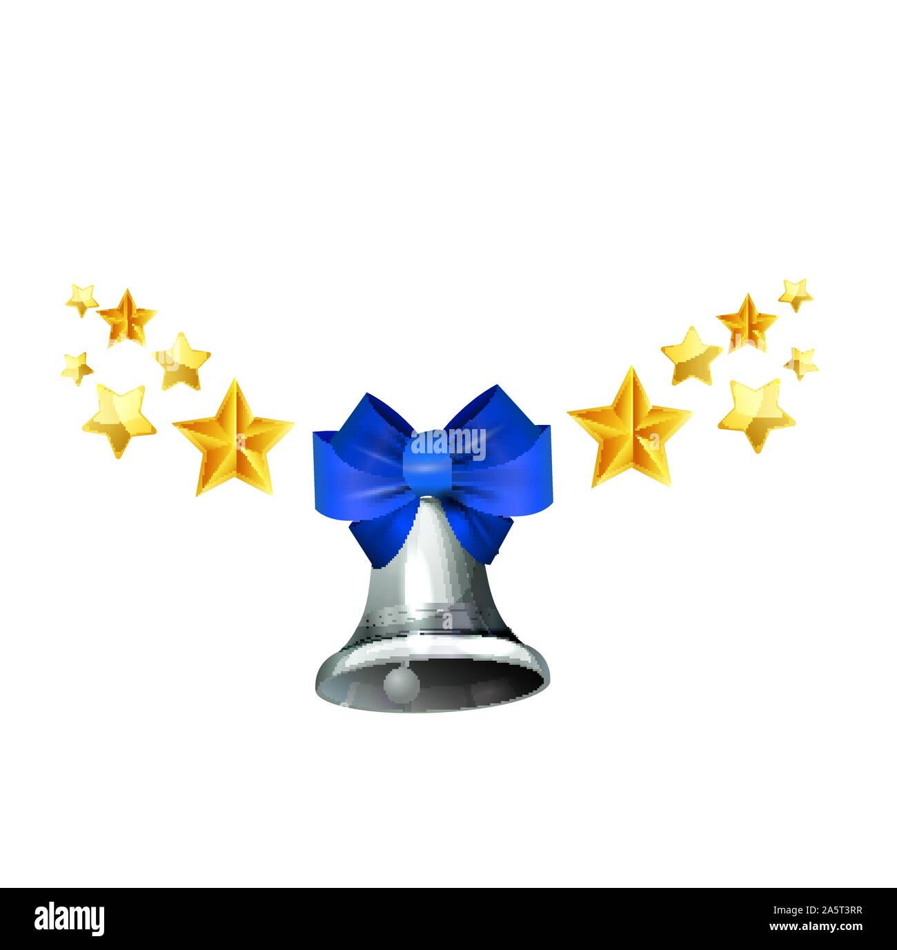 Silver Wedding Bell with Blue Ribbon vector Stock Vector Image & Art ...