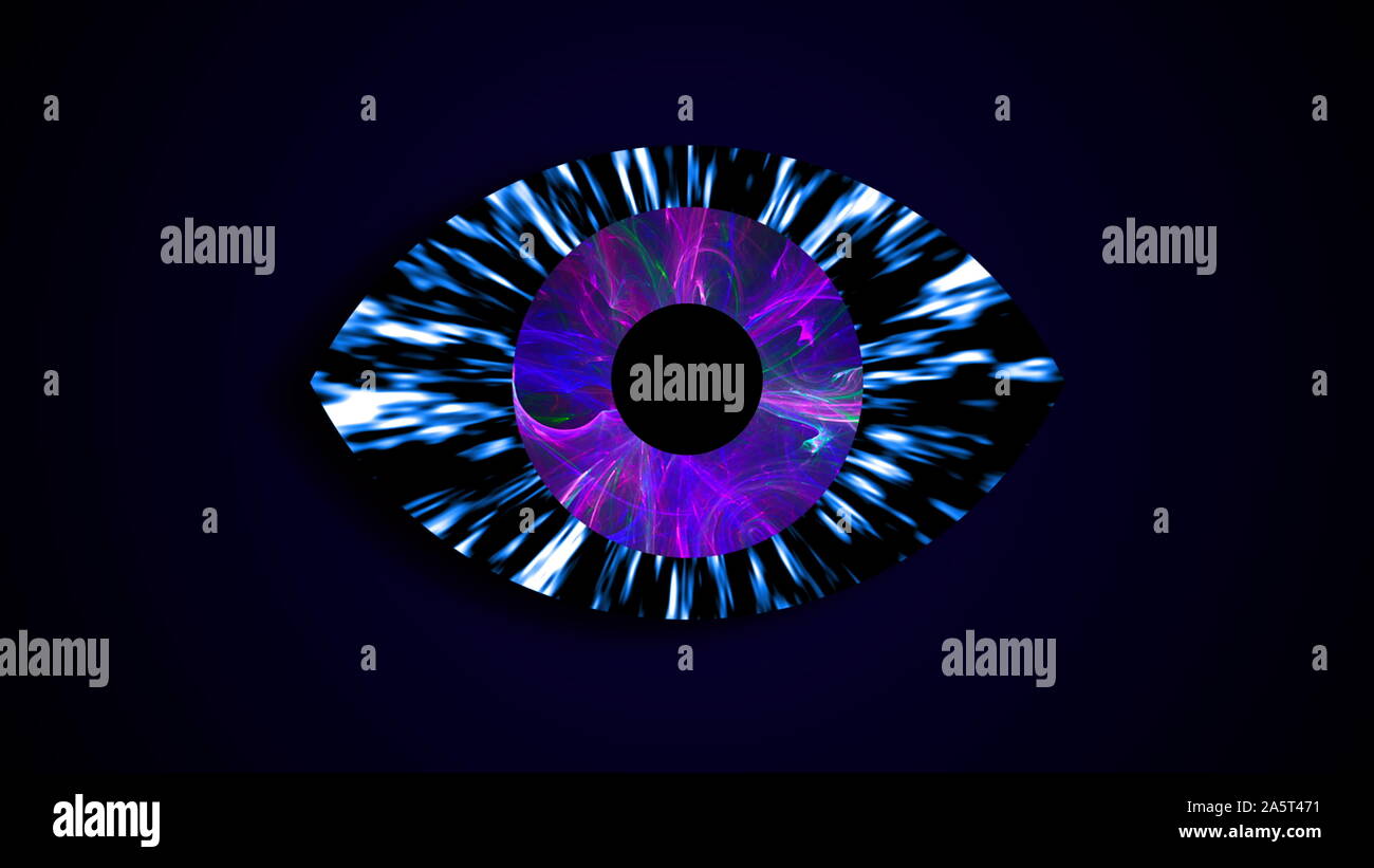 Abstract technological eyes with universe in pupils, 3D rendering Stock ...