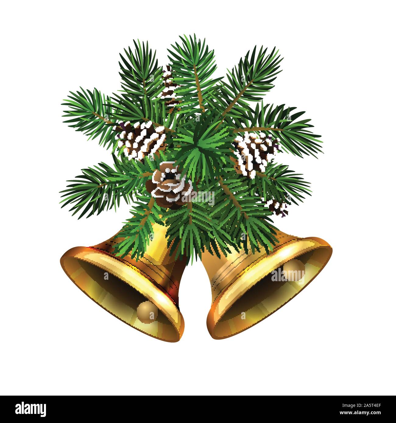 Vector christmas bells with christmas tree decorations Stock Vector ...