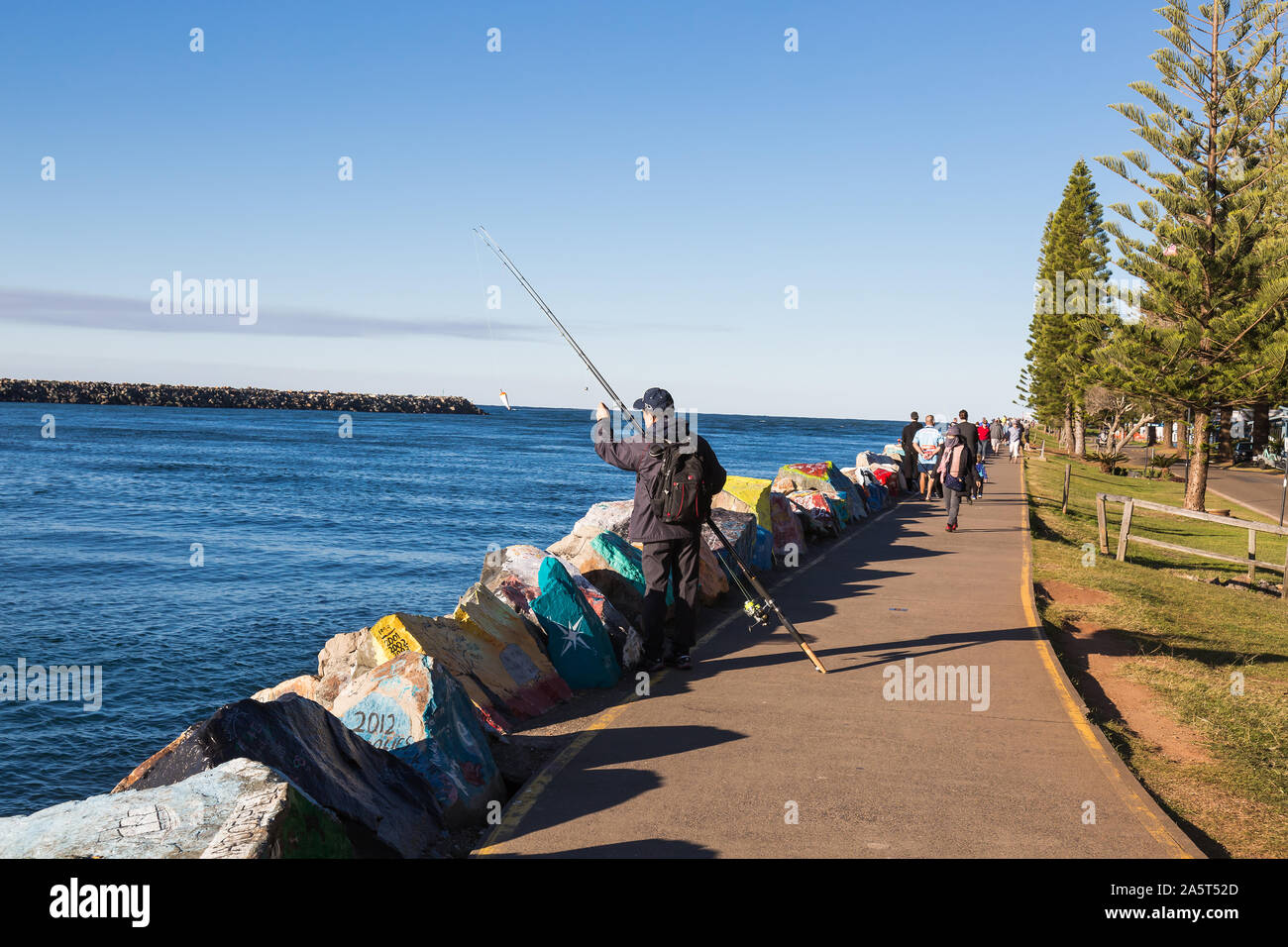 The Breakwall Walking Path at Port Macquarie, NSW Stock Photo - Alamy