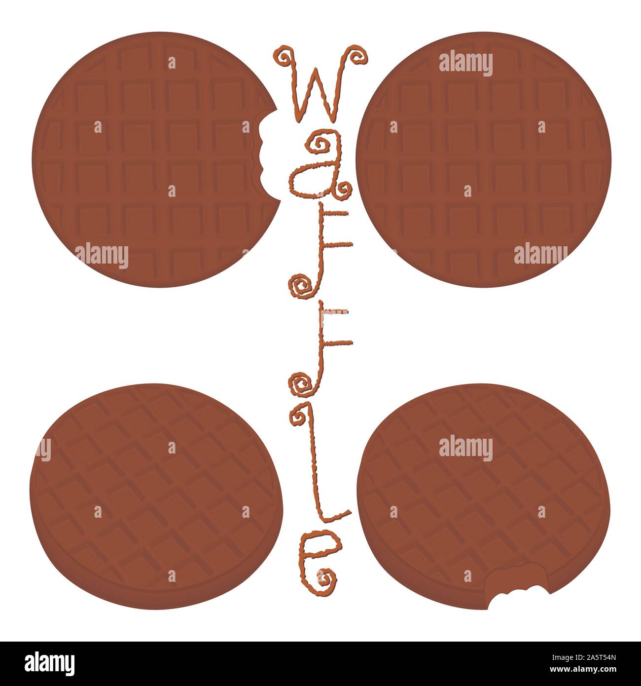 Vector icon illustration logo for set various sweet waffles. Waffle ...