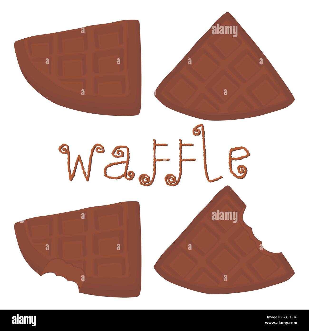 Vector icon illustration logo for set various sweet waffles. Waffle ...