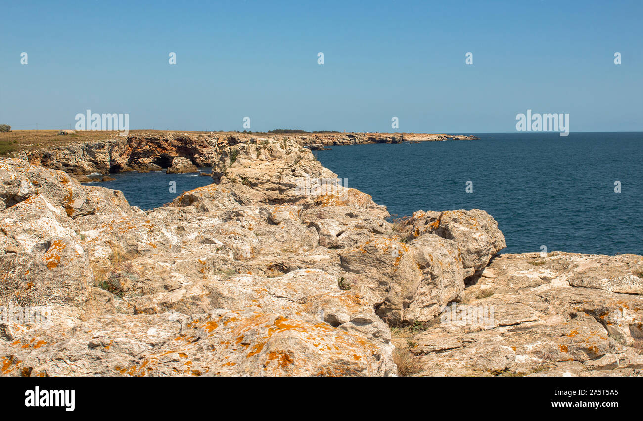 Seascape. Seascape. The fantastic colors of the rocks and the azure ...