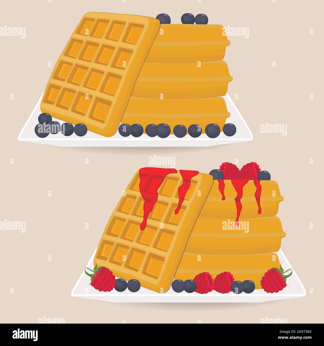 Vector icon illustration logo for various sweet waffles. Waffle pattern ...
