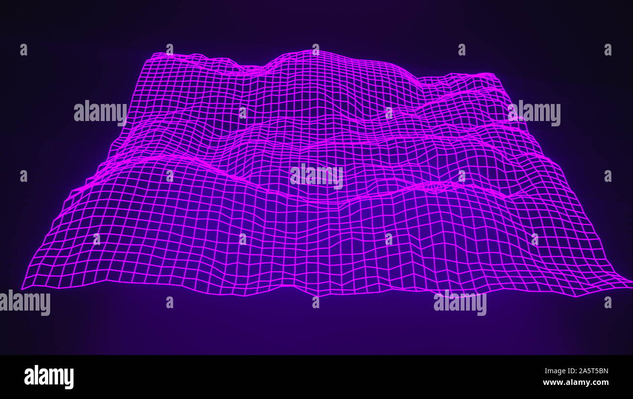 3d rendering of topographic map concept. Computer generated abstract ...