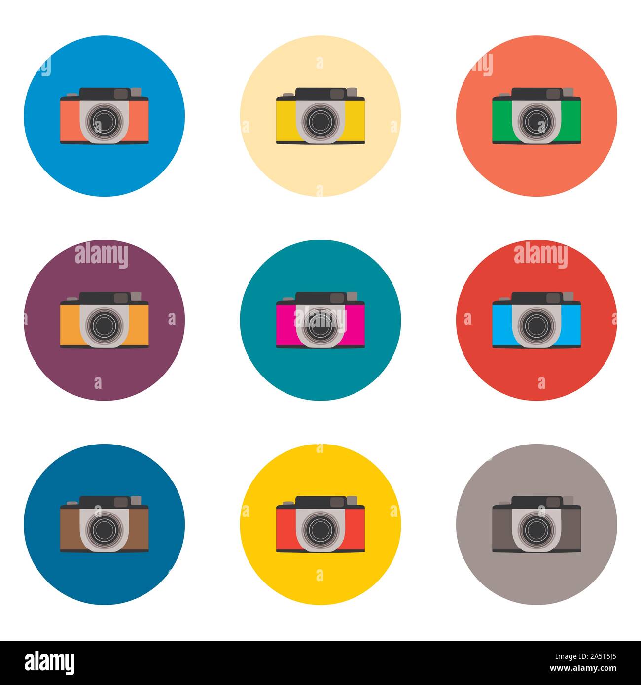 Vector icon illustration logo for set symbols camera with lenses for ...