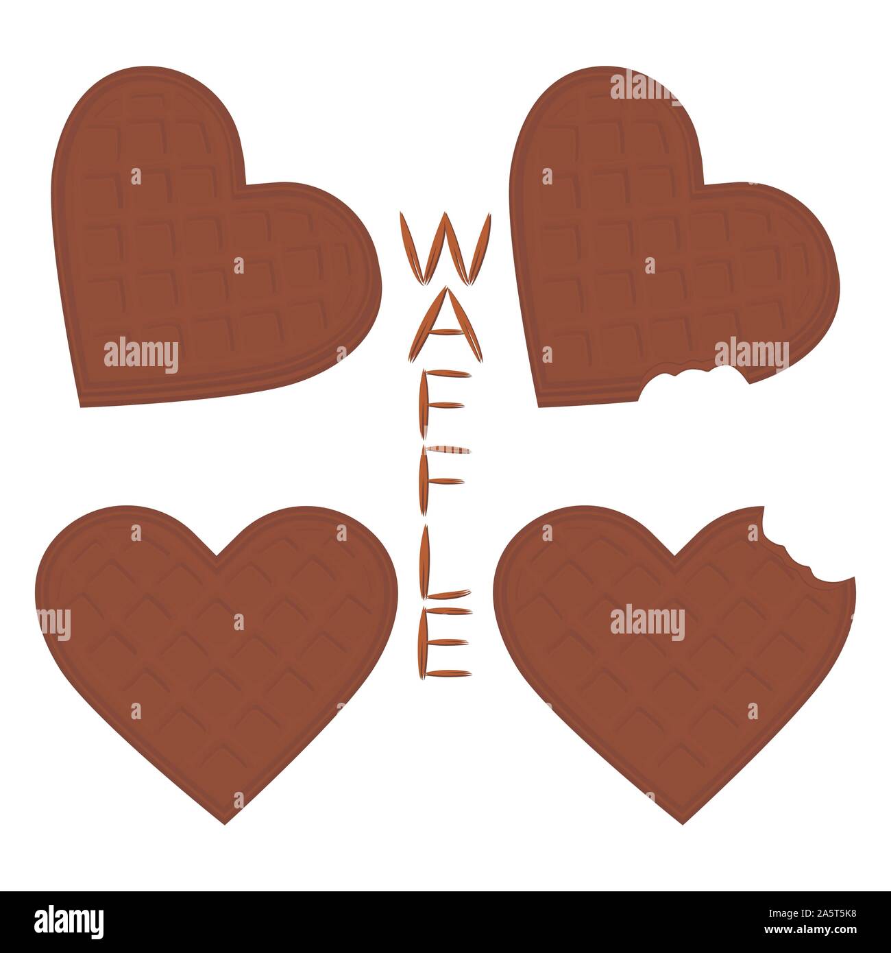 Vector icon illustration logo for set various sweet waffles. Waffle ...