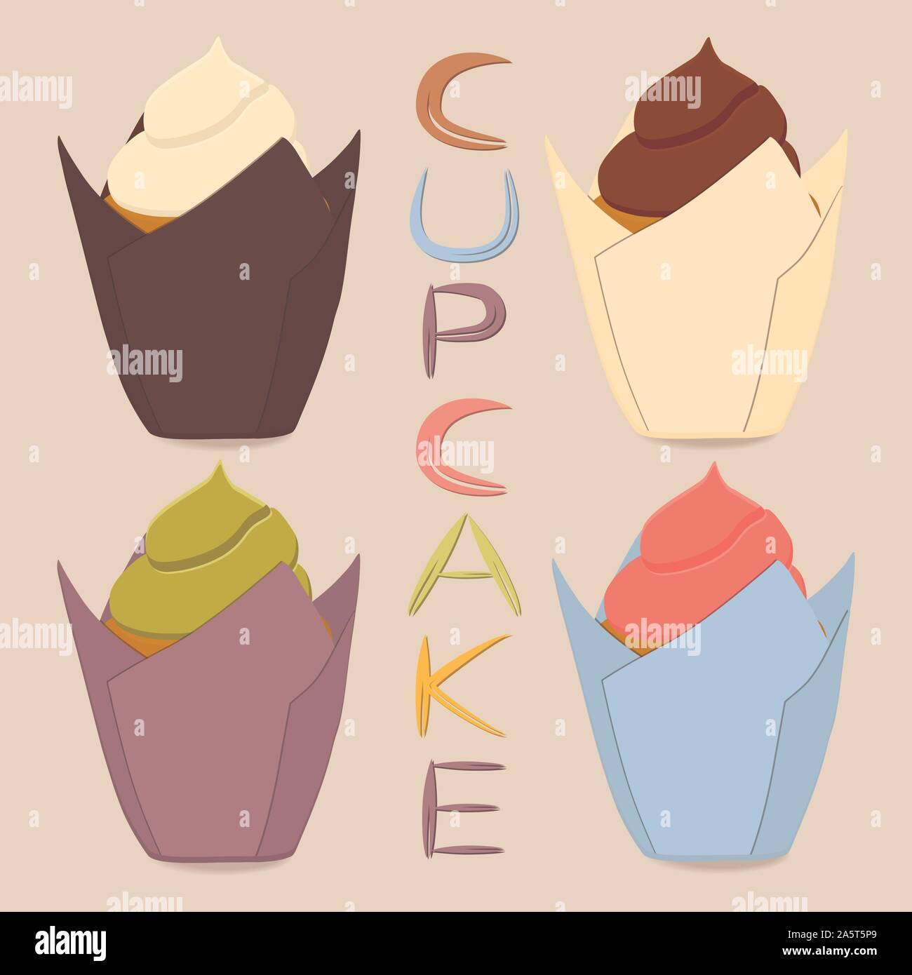 Muffin chocolate sauce dessert Stock Vector Images - Alamy
