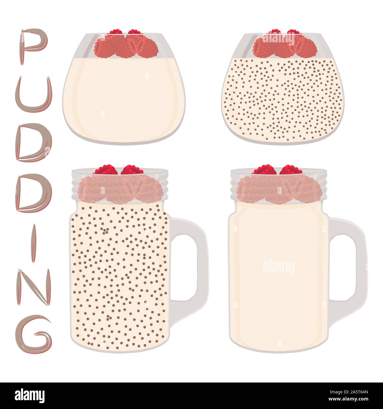 Vector icon illustration logo for set transparent glass cups with ...