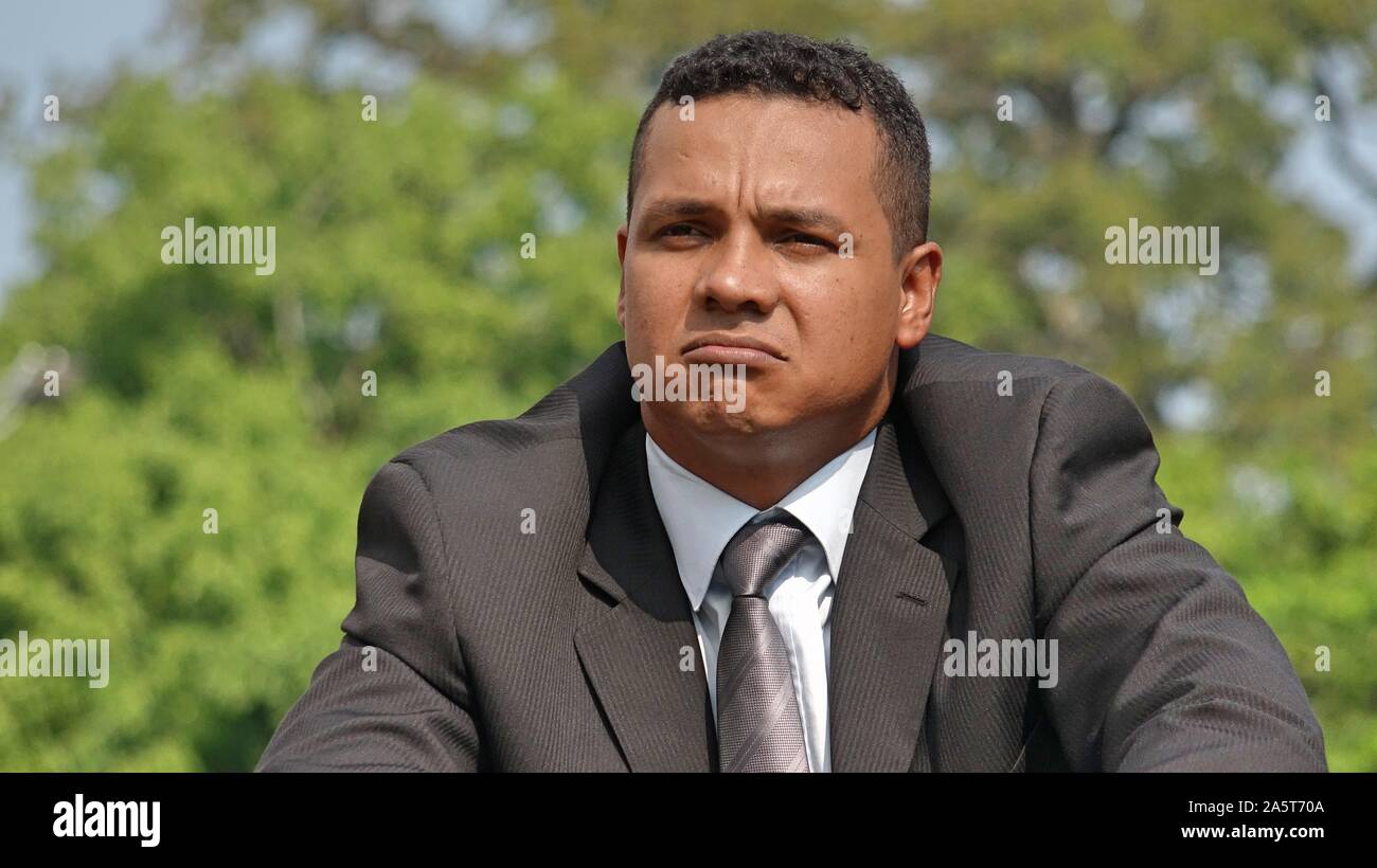 Unhappy Young Businessman Wearing Business Suit Stock Photo - Alamy
