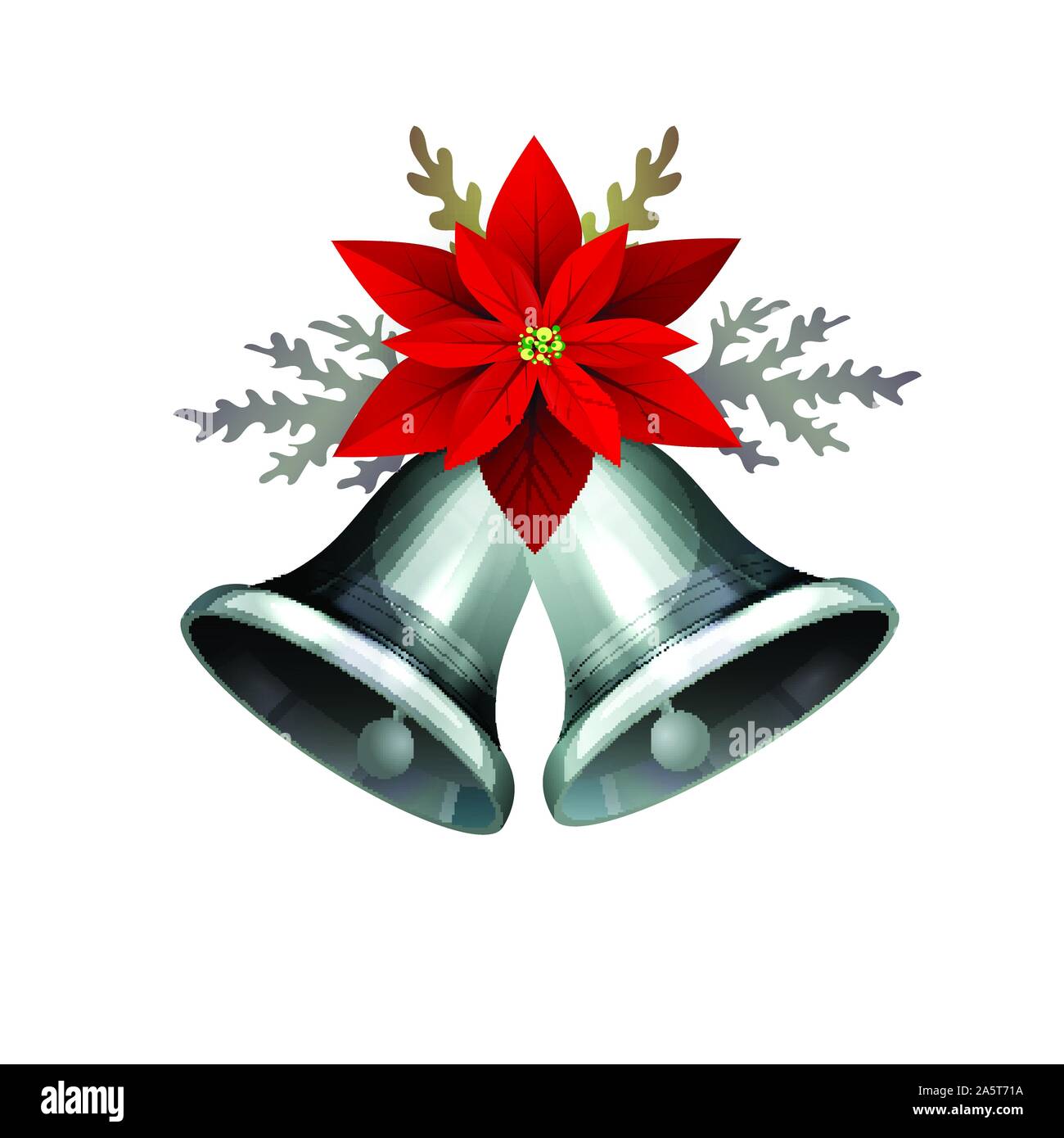 Realistic silver bell isolated on white Stock Vector Image & Art - Alamy