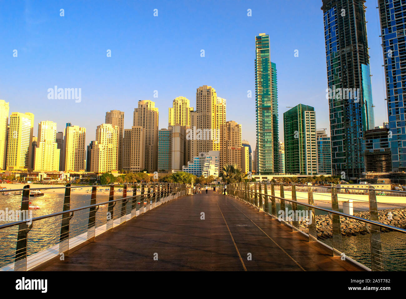 Dubai/UAE - October 17, 2019: Panoramic view on JBR from bluewaters ...