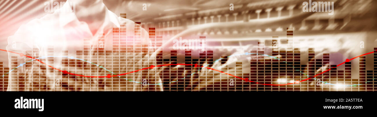 Abstract finance chart with red and Blue line graph. Finance data ...