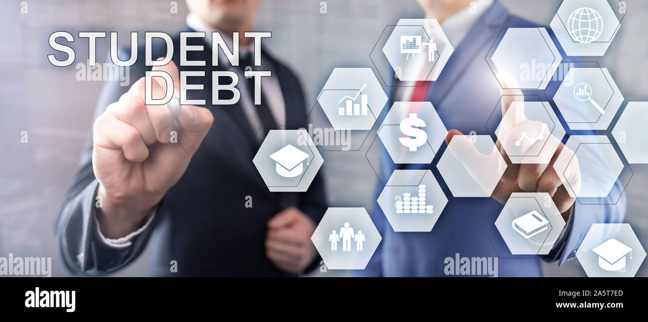 Student debt. Concept education and slavery. Bank Wallpaper Stock Photo ...