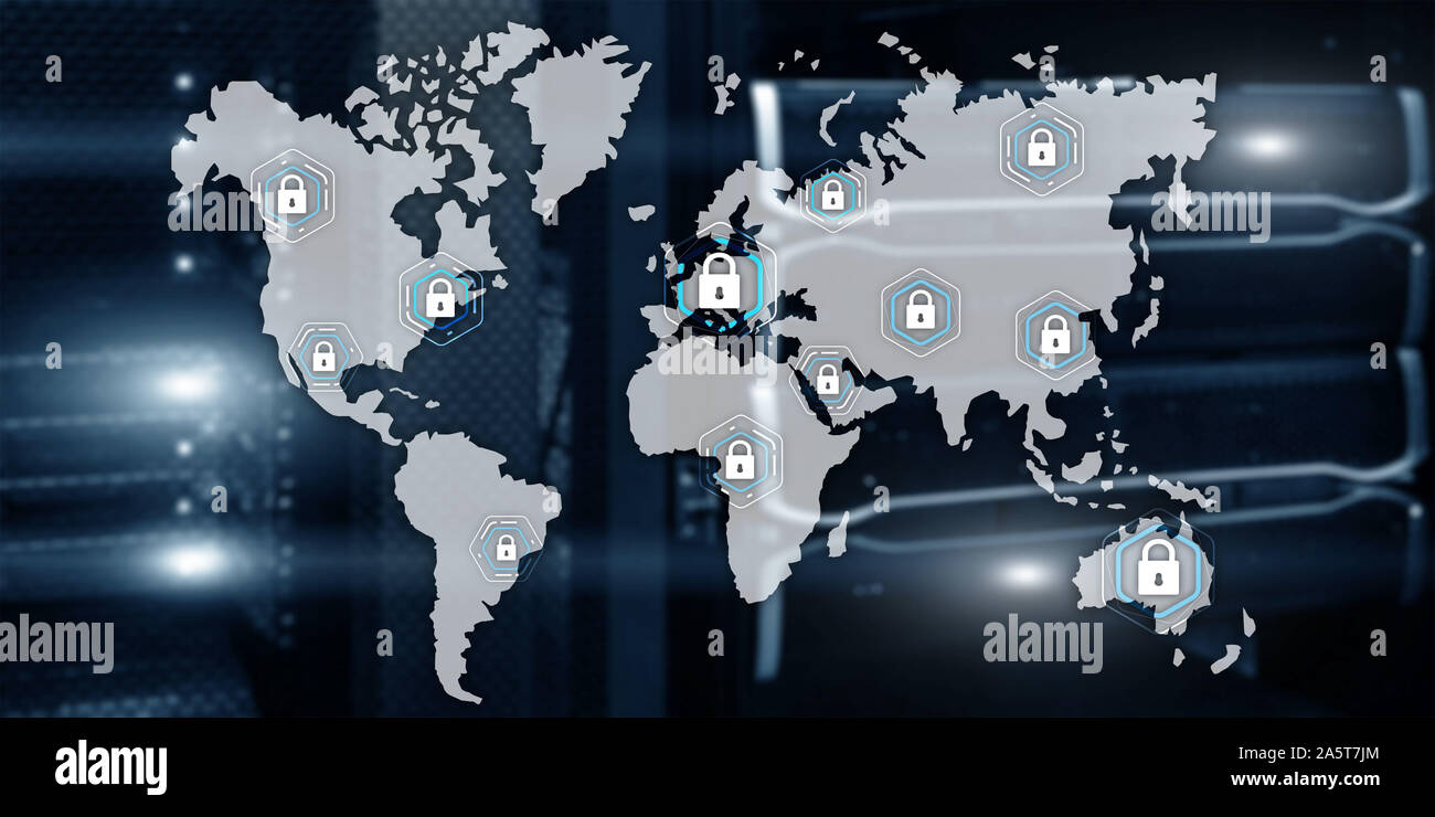Global cyber security concept communication privacy data protection ...