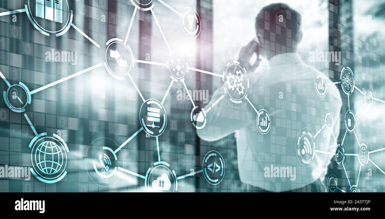 Digital concept internet of things information and telecommunication ...