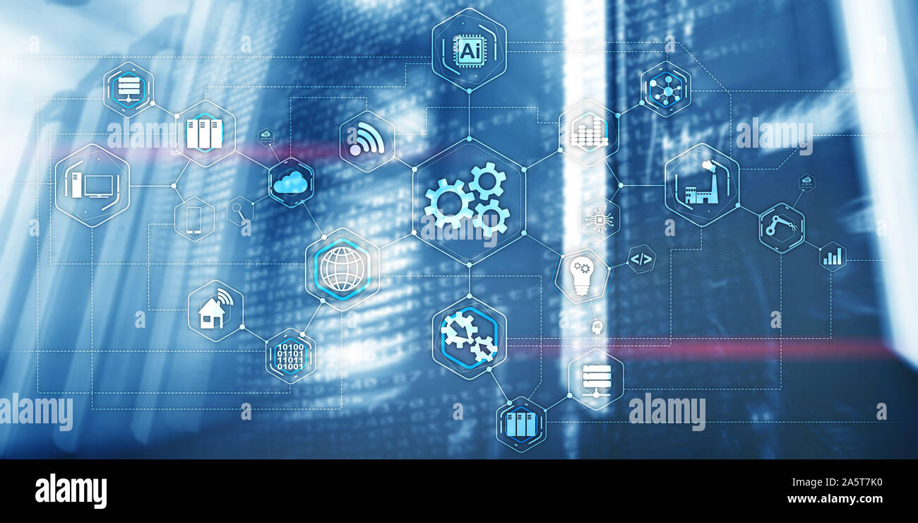 Gears icon business process automation connect Stock Photo - Alamy