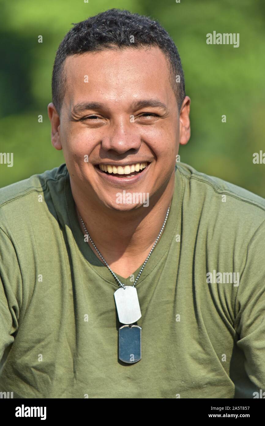 Good Looking Male Soldier Smiling Stock Photo - Alamy