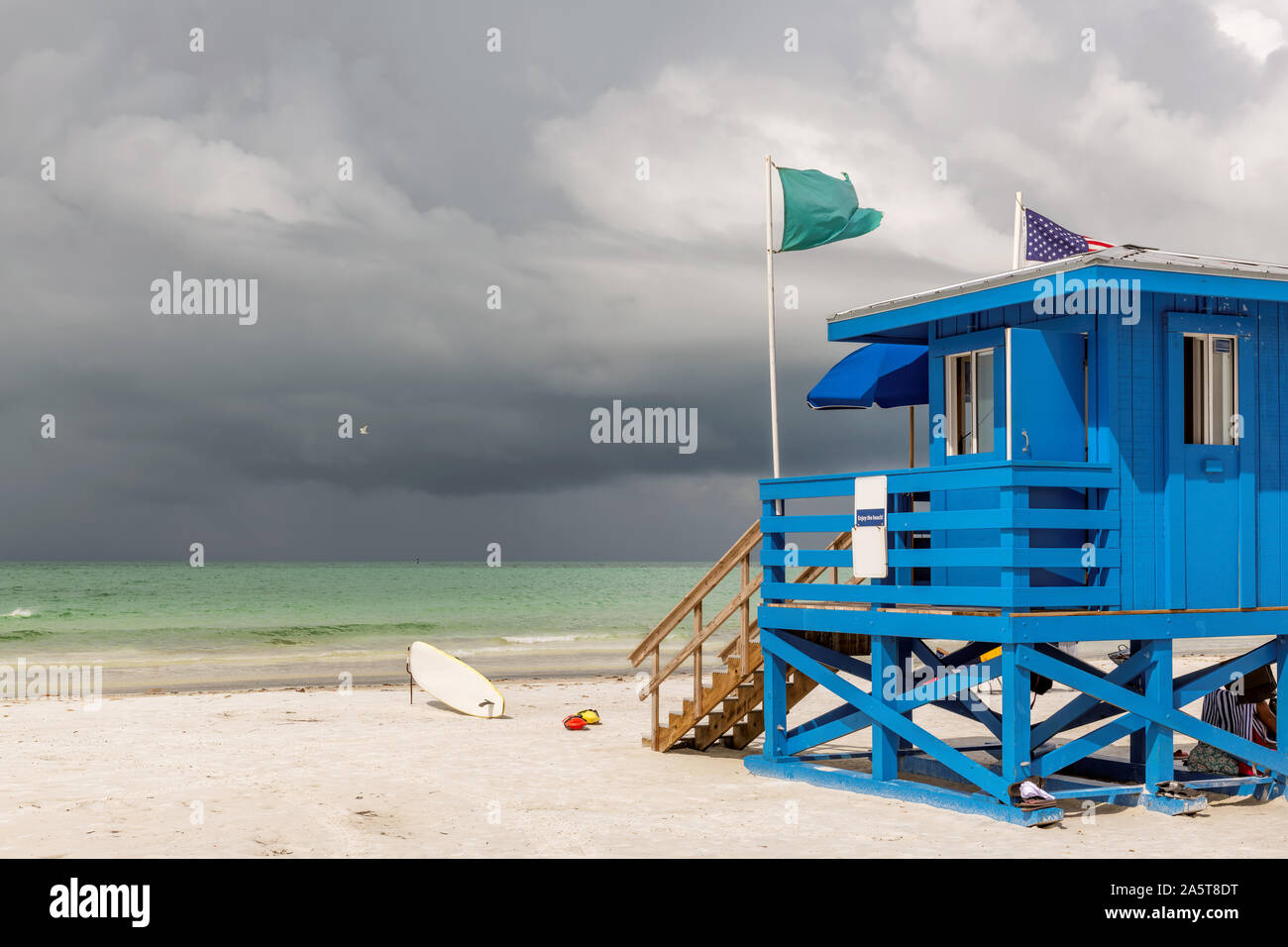Lifeguard hut on Siesta Key Beach, Florida Stock Photo - Alamy