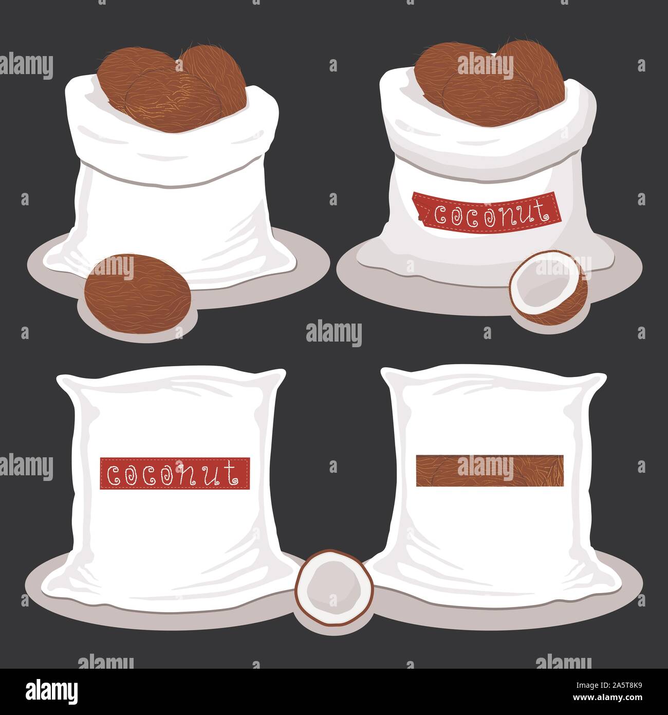 Whole nut coconut on Stock Vector Images - Alamy