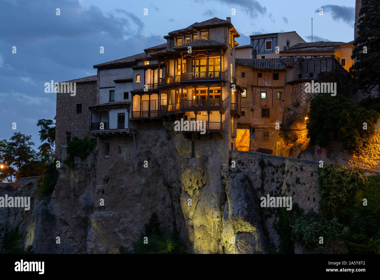 Hanging Houses in the city of Cuenca in the La Mancha region of central ...