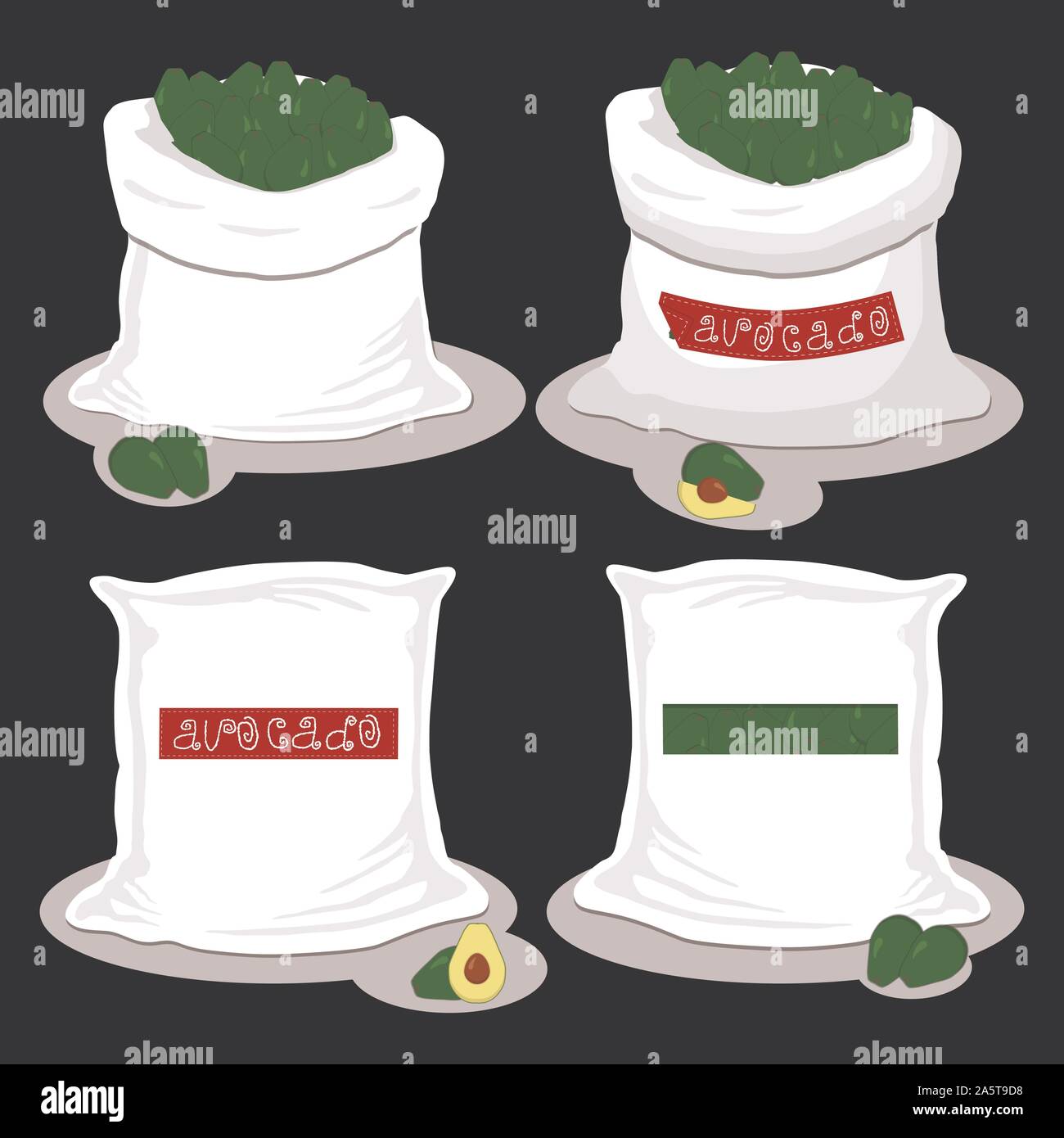 Open avocado Stock Vector Images - Alamy