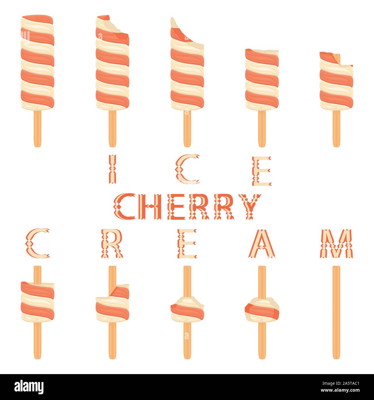 Dessert cherry fruit stick Stock Vector Images - Alamy