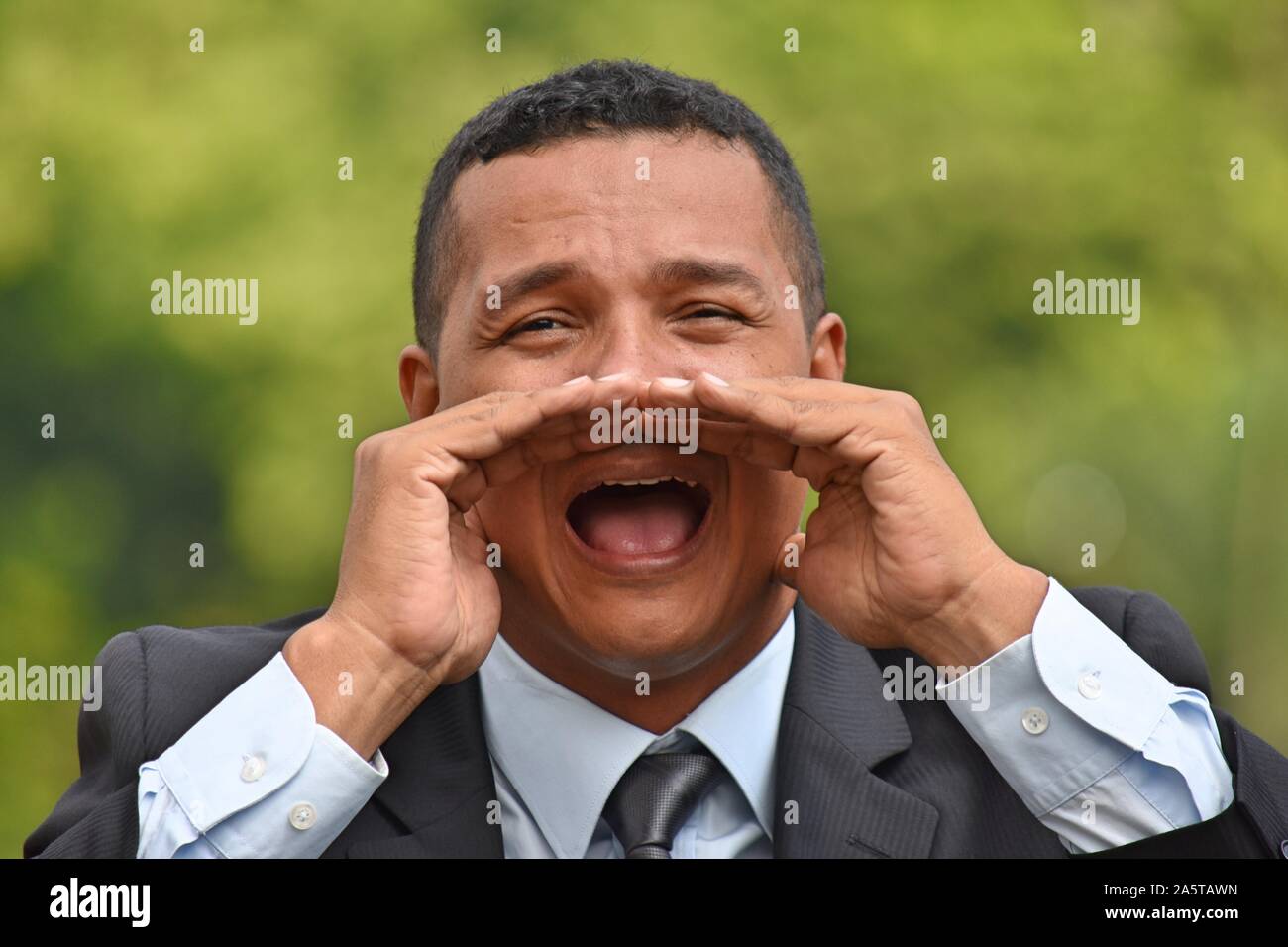 Business Man Shouting Stock Photo - Alamy