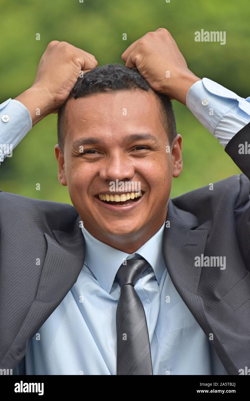An Excited Business Man Stock Photo - Alamy
