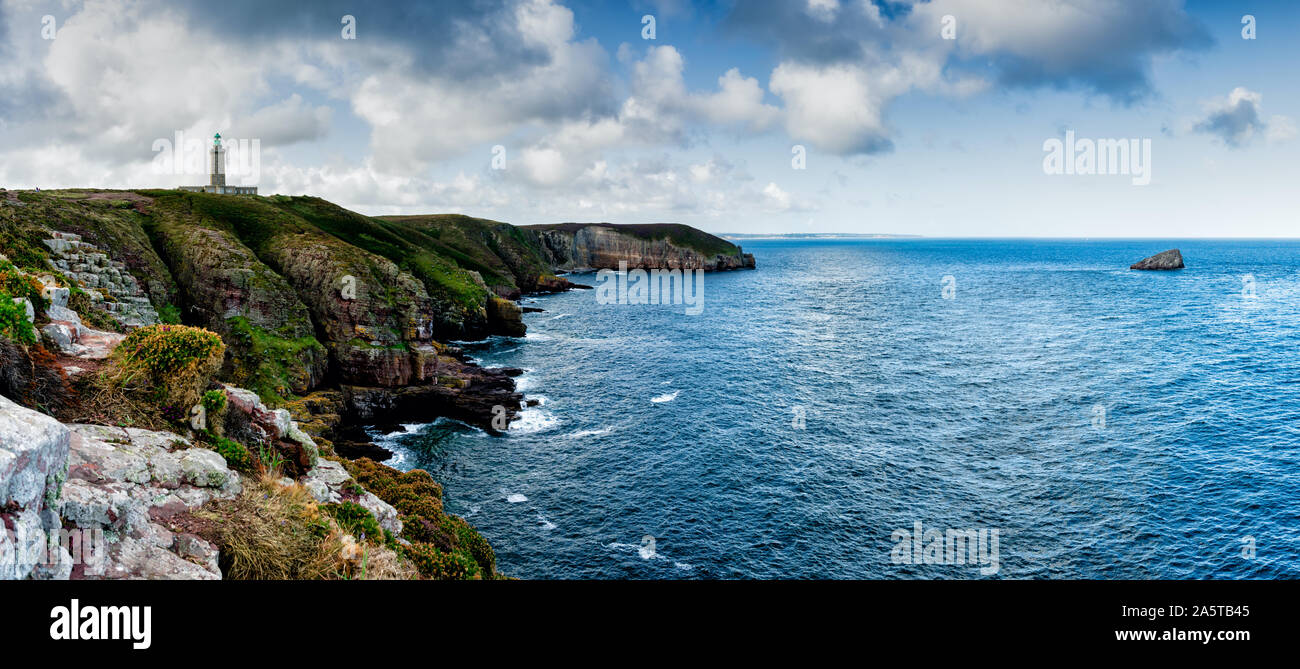 Plevenon, Bretagne / France - 20 Augsut 2019: panorama of the Brittany ...