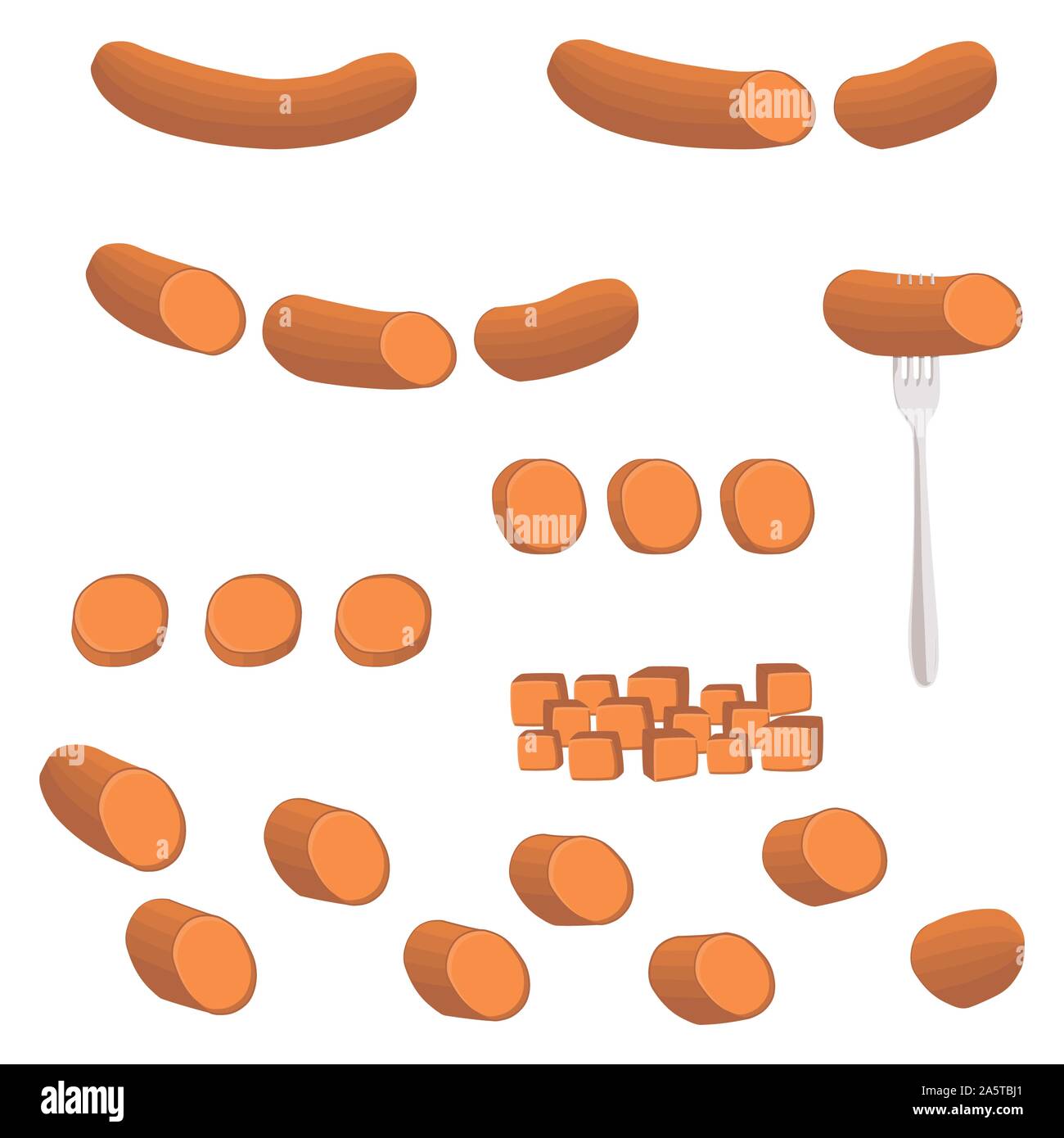 Whole ham slice meat Stock Vector Images - Alamy