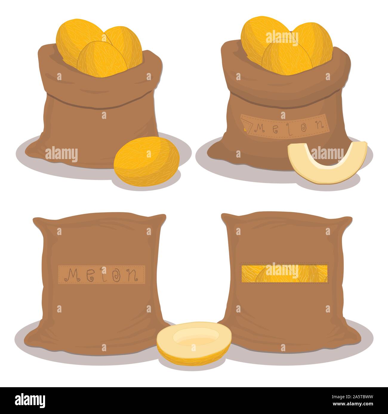 Honeydew melon pile Stock Vector Images - Alamy