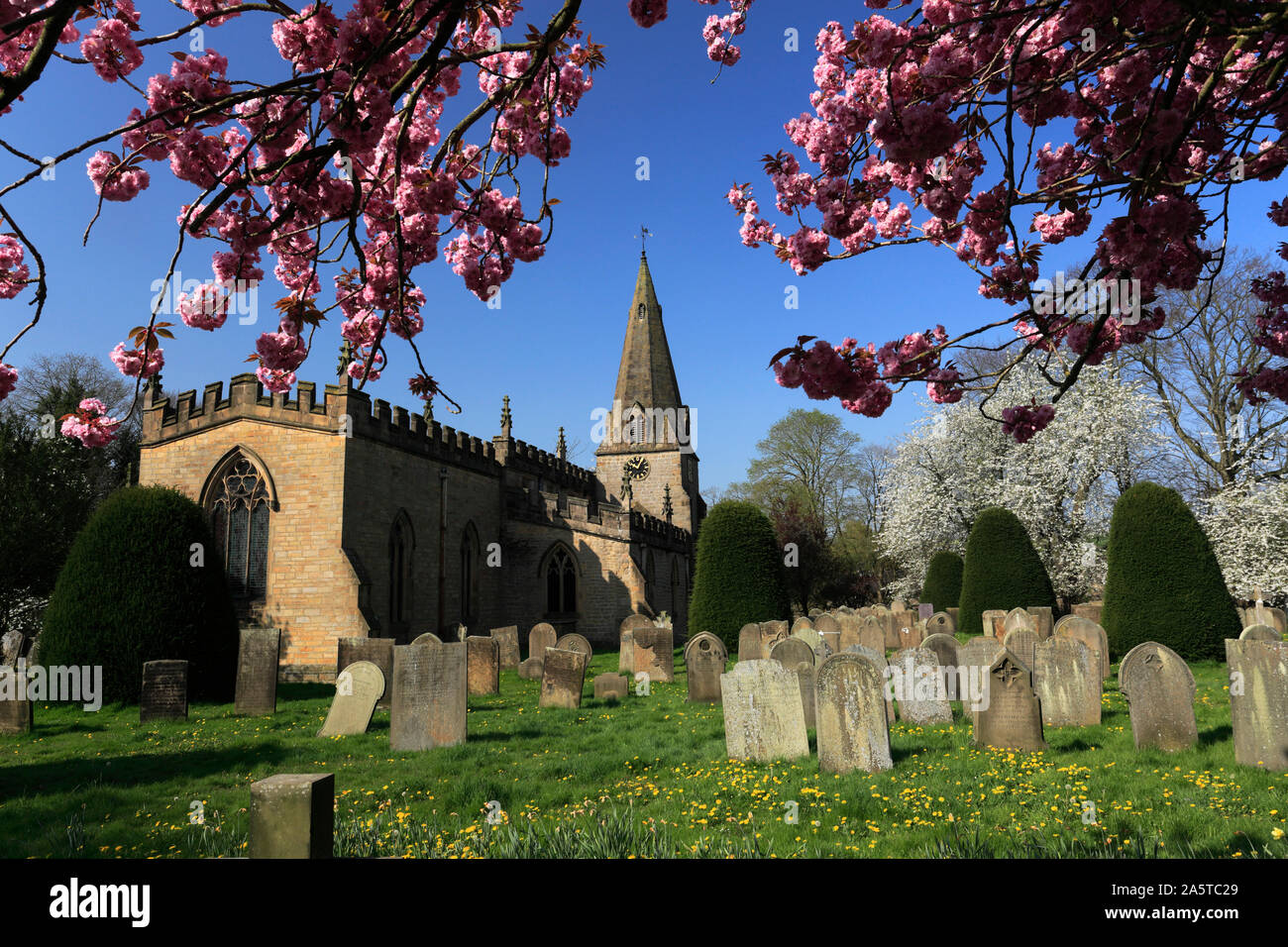 Spring, St Annes church, Baslow village, Derbyshire, Peak District ...