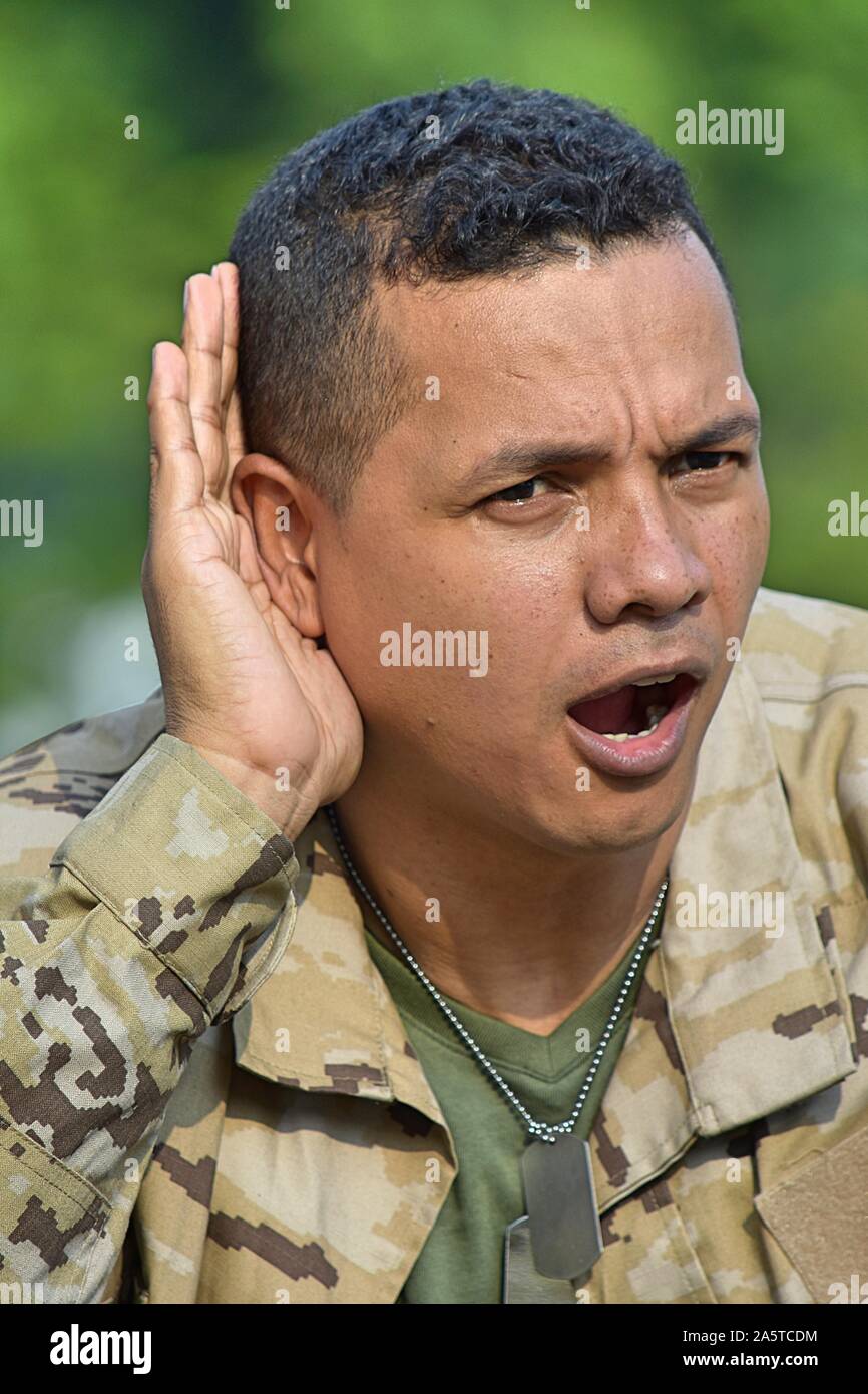Male Soldier Hearing Stock Photo - Alamy