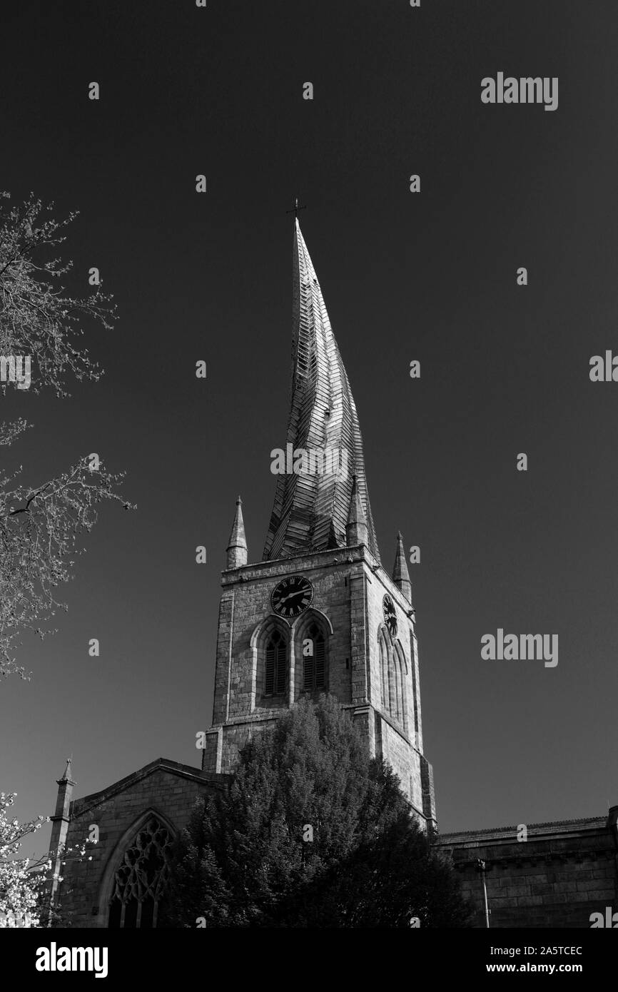 Church spire spires tower towers churches Black and White Stock Photos ...