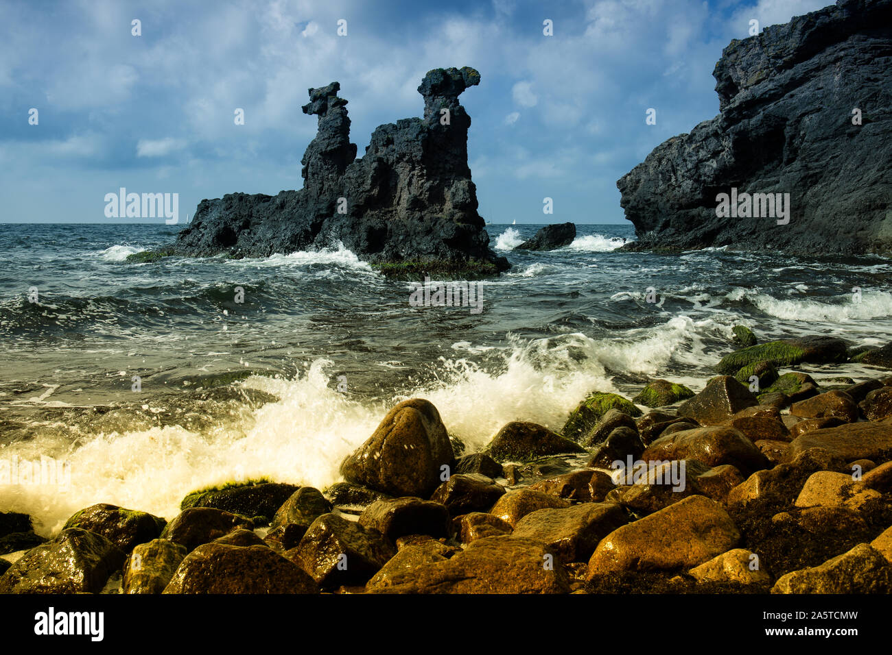 camel rock hammershus bornholm denmark Stock Photo - Alamy
