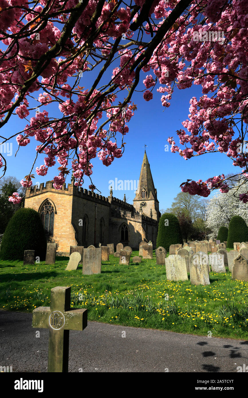 Spring, St Annes church, Baslow village, Derbyshire, Peak District ...
