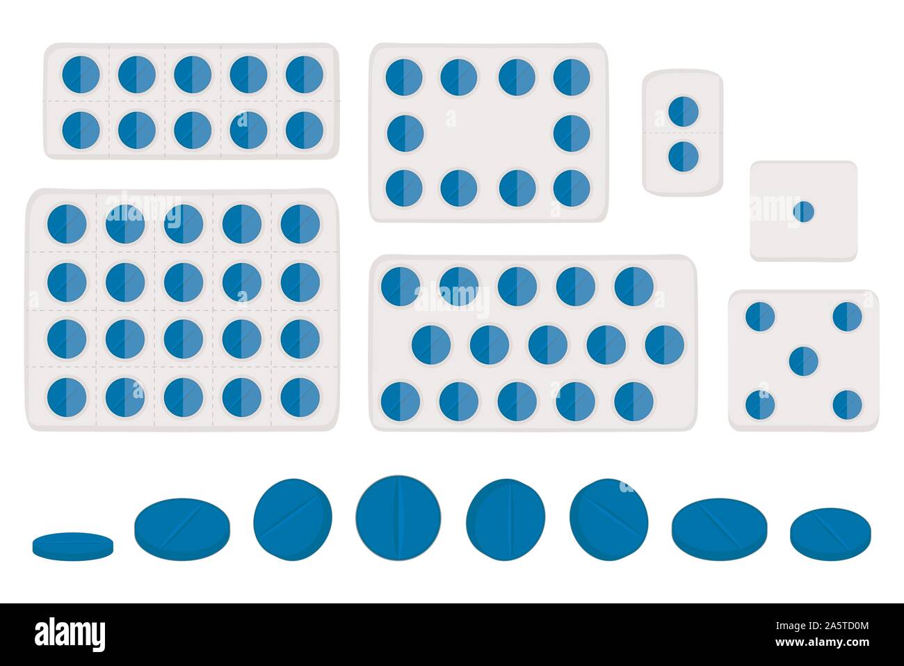 Illustration on theme big colored set different types of pills inside ...