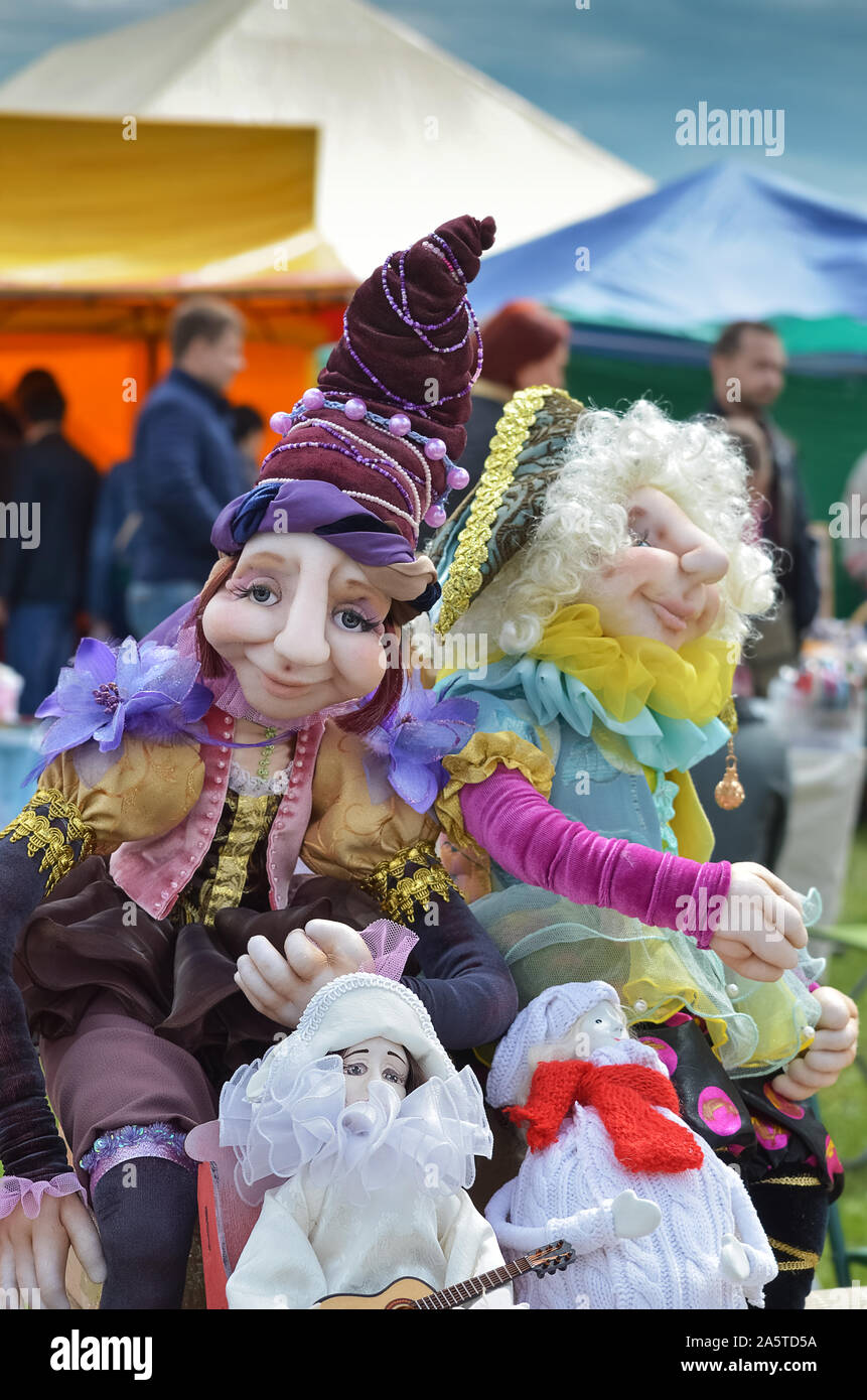 Creative dolls are sold at the fair Stock Photo - Alamy
