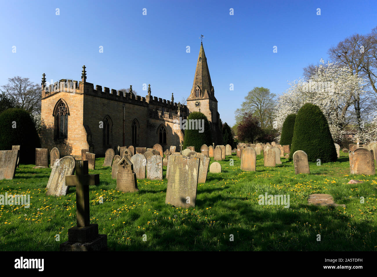 Spring, St Annes church, Baslow village, Derbyshire, Peak District ...
