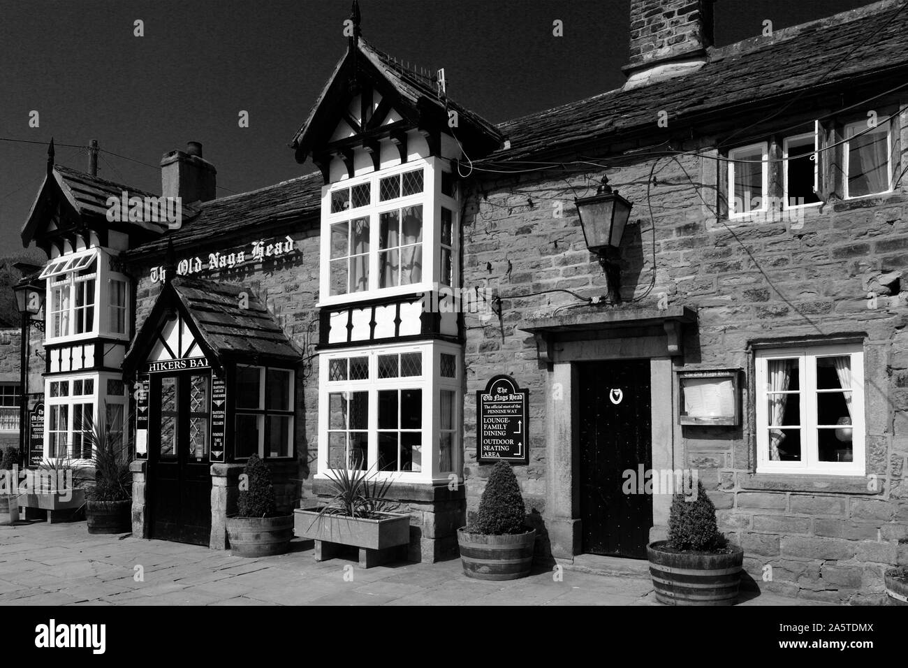 The Old Nags Head pub, Edale village, Peak District National Park ...