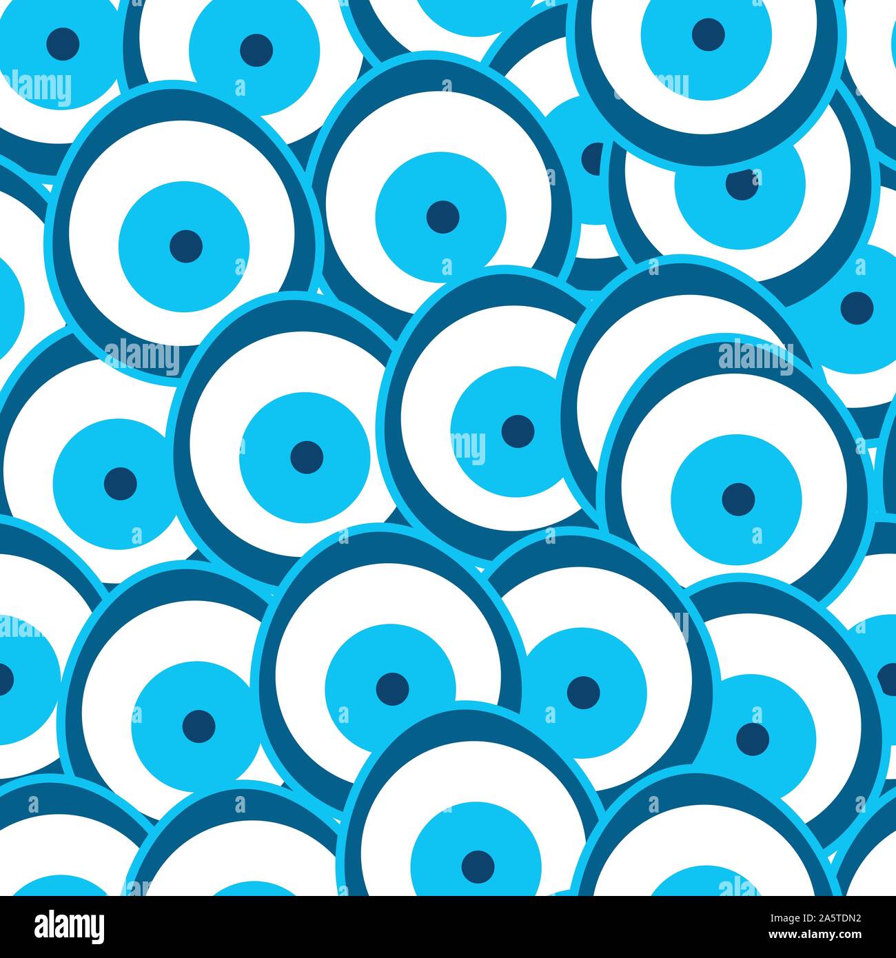 seamless pattern with evil eyes in blue colors vector Stock Vector ...