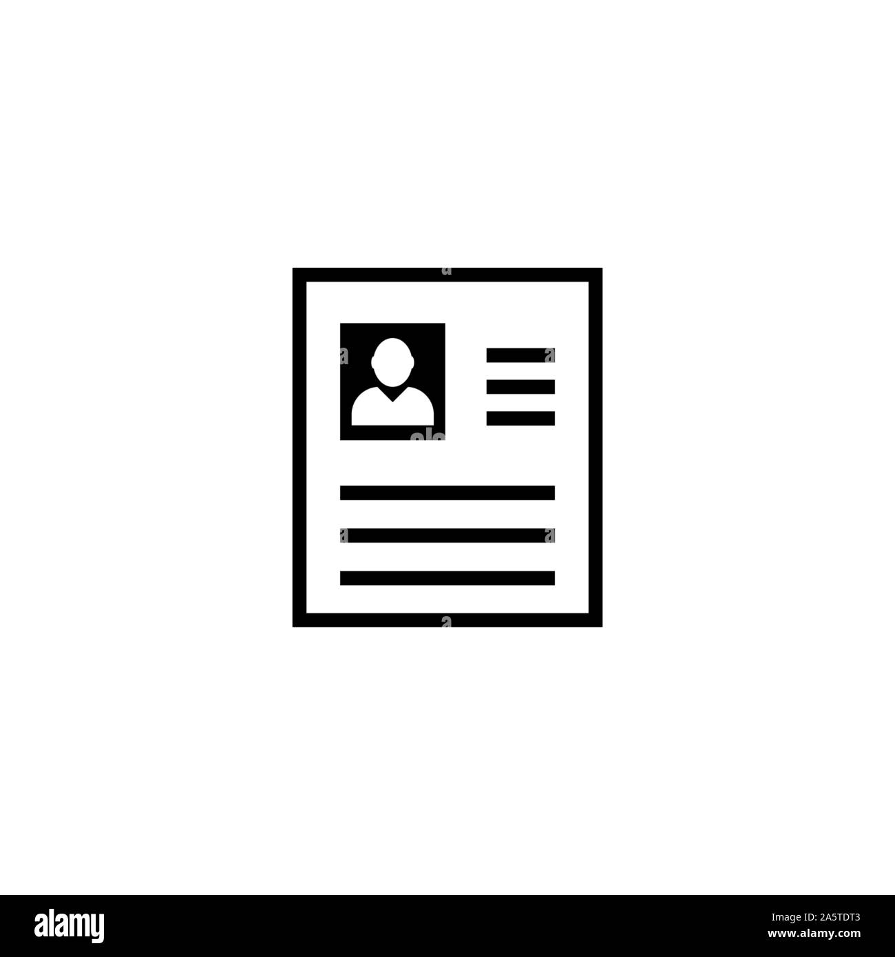 Resume black white icon cv hi-res stock photography and images - Alamy