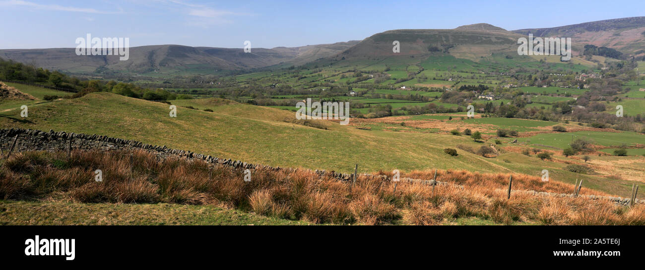 Spring view over the Vale of Edale, Edale Village, Derbyshire, Peak ...