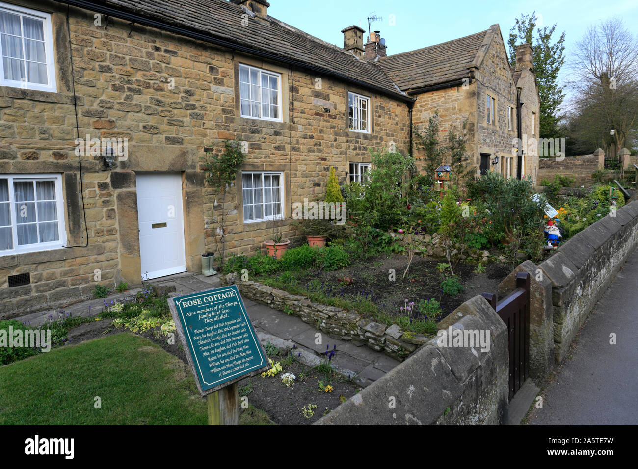 The Plague Cottages, Eyam village, Derbyshire, Peak District National ...