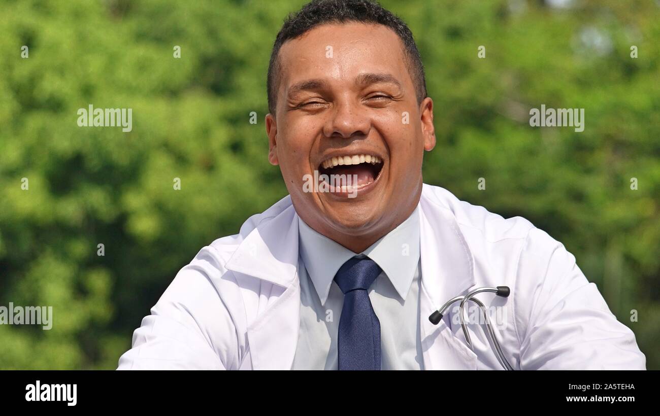 Male Doctor Laughing Stock Photo - Alamy
