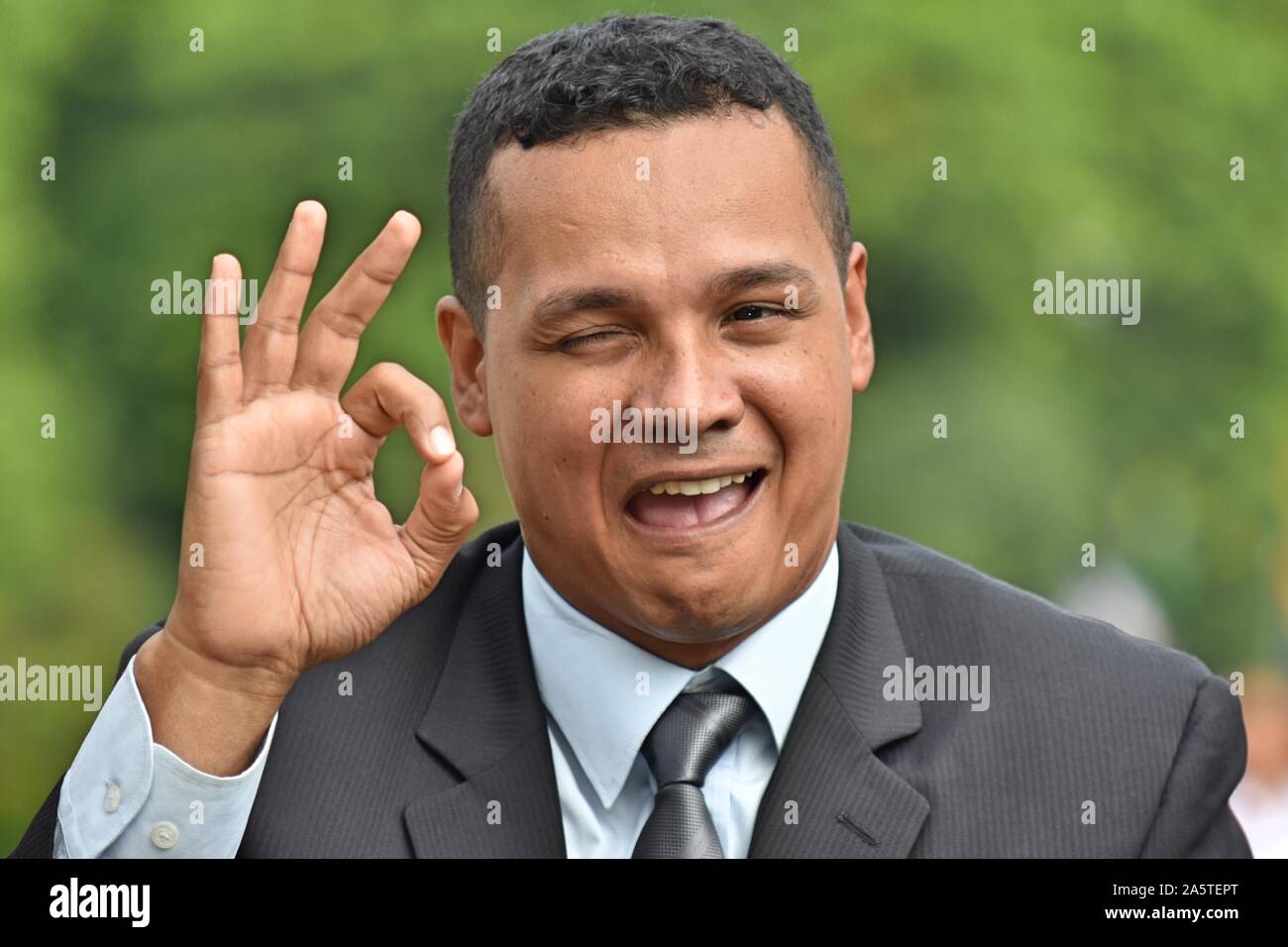 Business Man And Okay Sign Stock Photo - Alamy