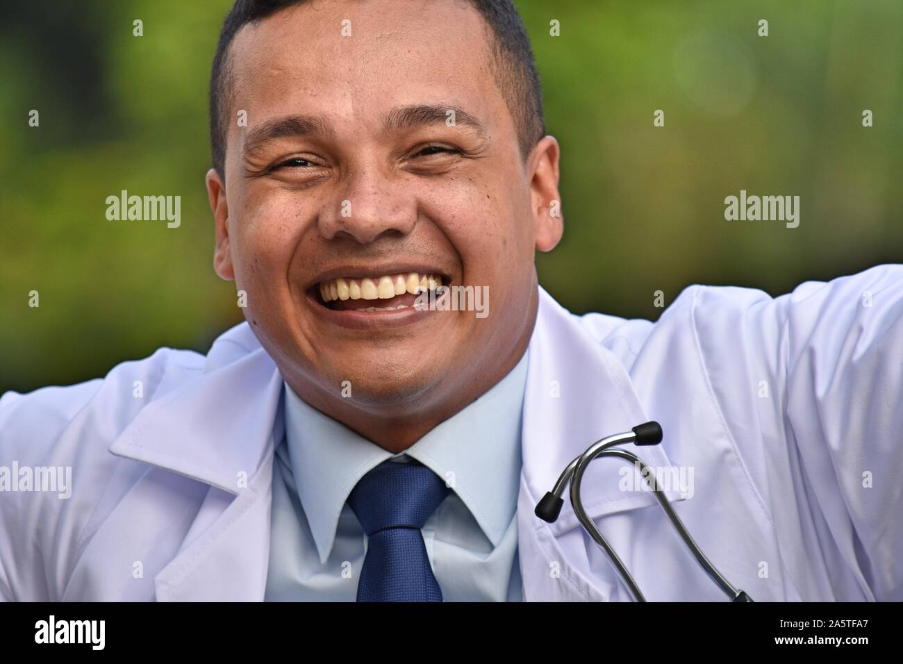 Successful Handsome Person Wearing Lab Coat Stock Photo - Alamy