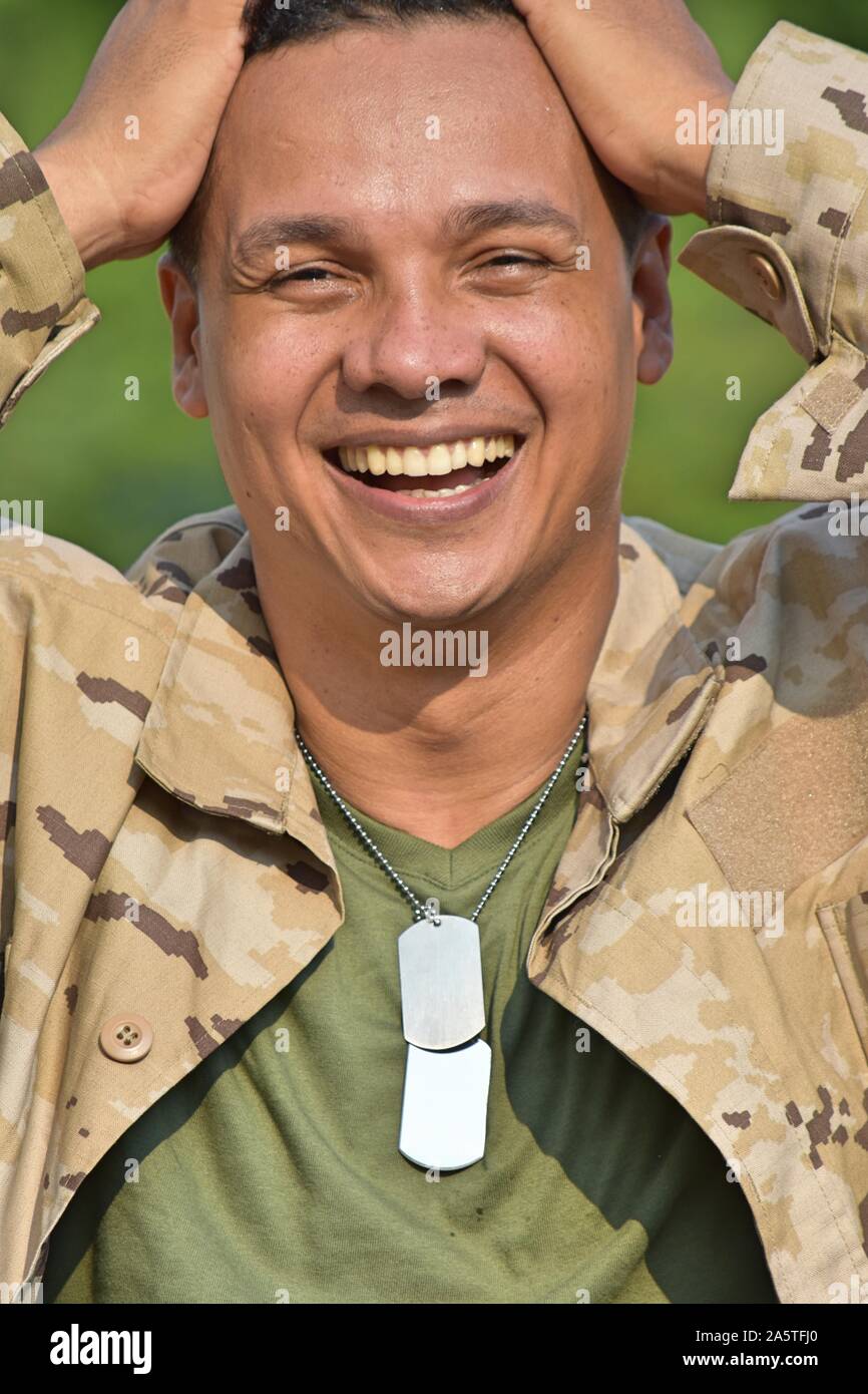 Forgetful Enlisted Veteran Soldier Stock Photo - Alamy